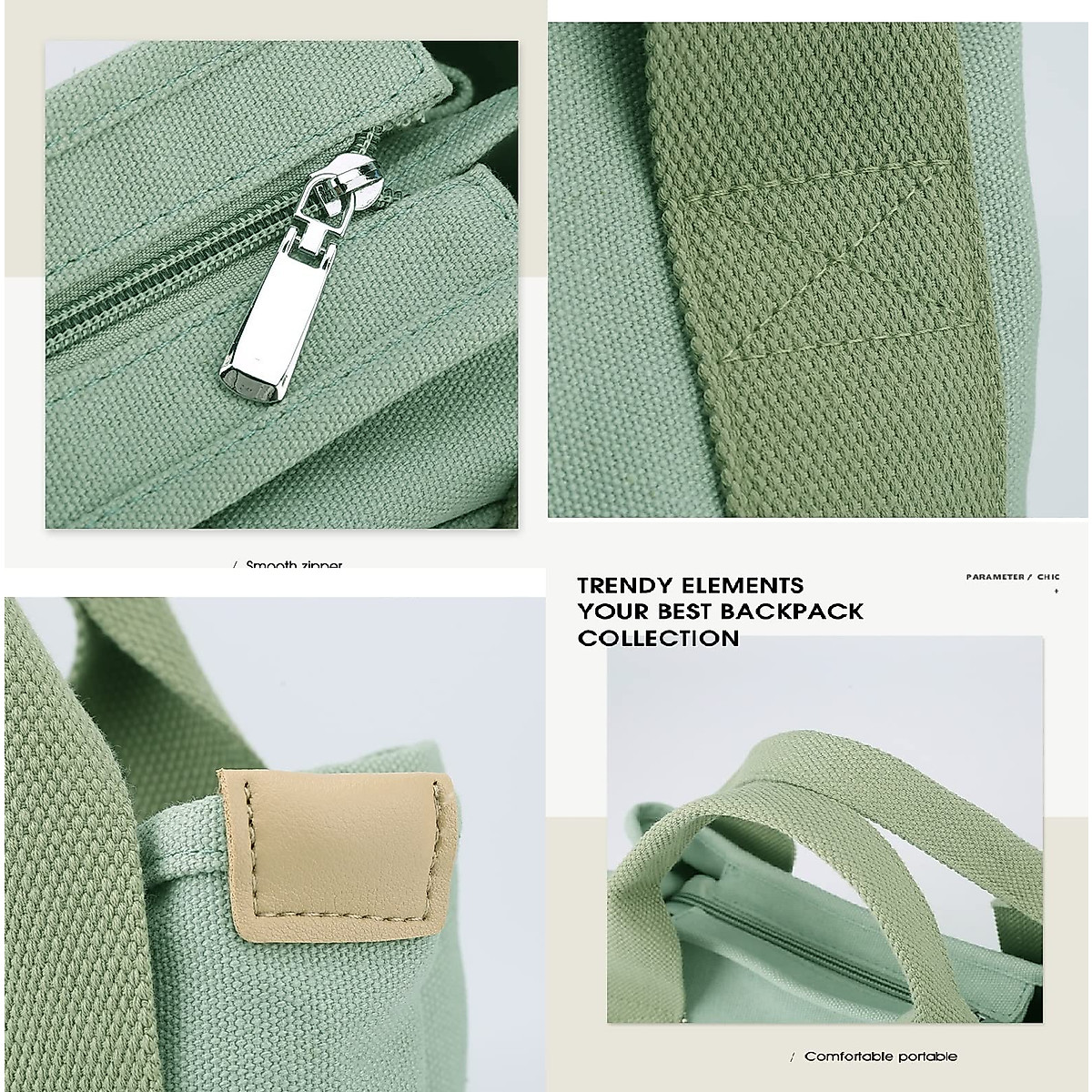 GUHA Large Capacity Multi-Pocket Handbag Canvas Bag - Women Fashion Tote Bags Satchel Shoulder Bag Storage Bag, for Daily Travel (Black)