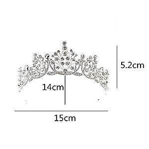Bridal Tiara Wedding Tiara Crystal Rhinestones Bridal Tiara Crown Headband for Girl Women Decoration on Birthday Wedding Party Prom