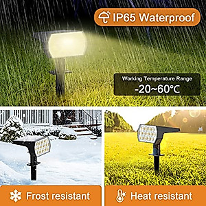 WELALO Solar Spot Lights Outdoor, [10 Pack/52 LED/3 Modes] 2-in-1 Solar Landscape Spotlights, Solar Powered Security Lights, IP65 Waterproof Wall Lights for Walkway Yard Garden Driveway(Warm White)