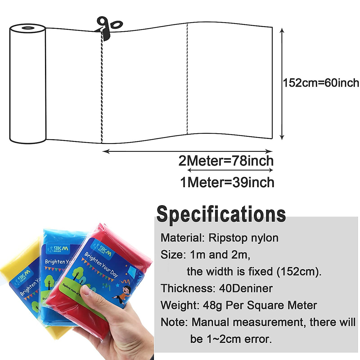 9KM DWLIFE Fabric, Red Waterproof Ripstop Nylon Fabric 40D, 60x78 Inches, Lightweight, PU Coating, Airtight Fabric for Kite, Tent, Flag, Bag, Tarp Cover, DIY Project