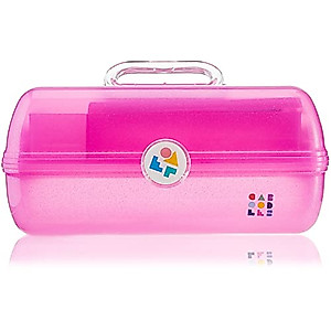 Caboodles Cosmetic storage, Accessories storage, On-The-Go Girl Hot Pink Sparkle Jellies Vintage Case, 1 Lb