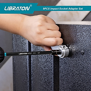 Libraton Impact Grade Socket Adapter Set, 3" 6" 12", Drill Socket Adapter, Impact Socket Adapter, Socket Driver Adapter, Drill Socket Adapter Extension, Adapter Power Drill to Torque Impact Wrench