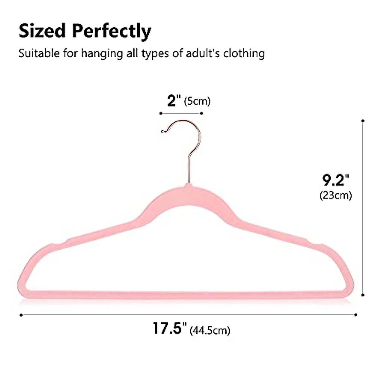 Cozymood Luxury Pink Velvet Hangers 60 Pack, Premium Clothes Hangers Non-Slip Felt Hangers, Strong Pink Hangers Heavy Duty Coat Hangers, Sturdy Suit Hangers Space Saving, No Shed, 360 Rotating Hook