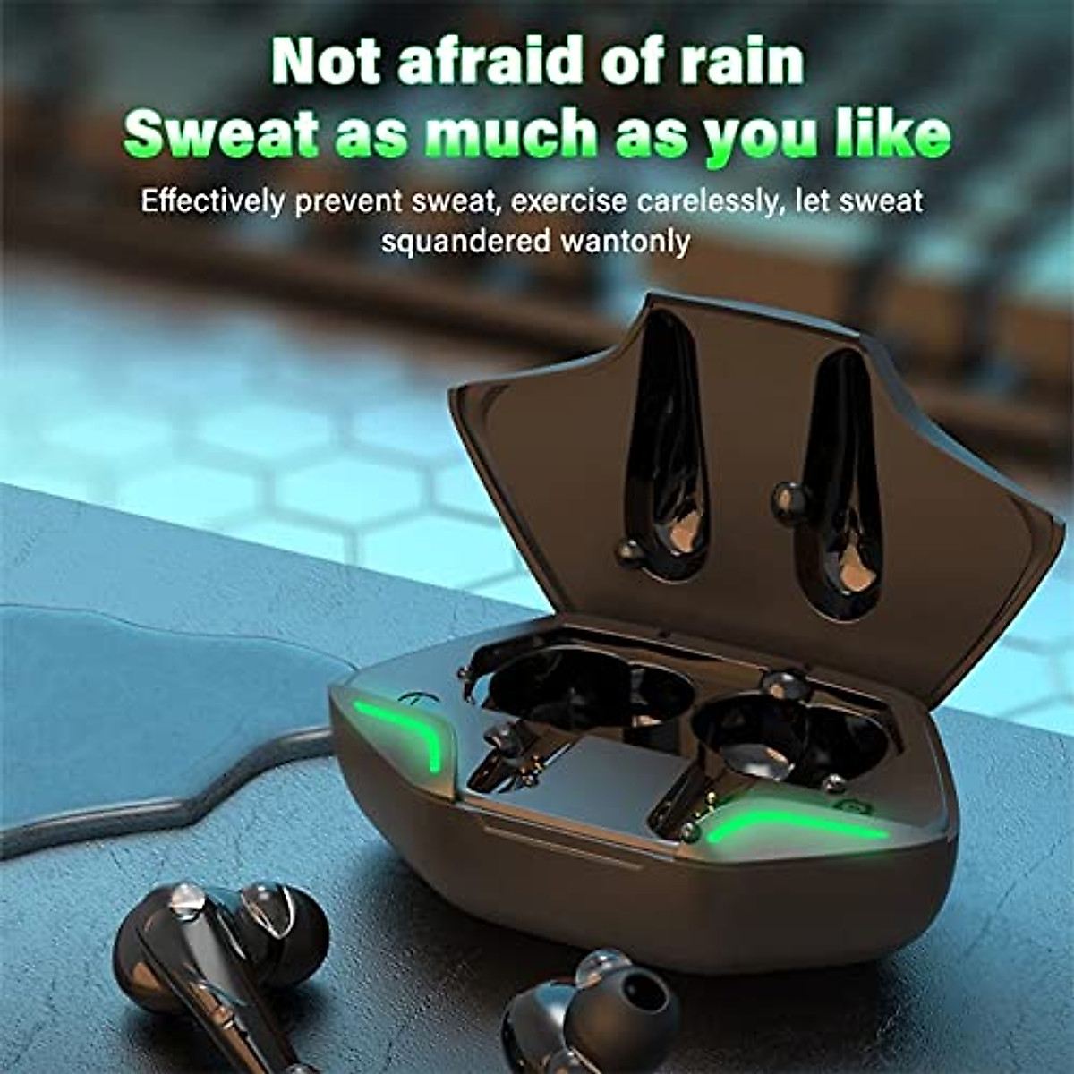KEMBO C03 Waterproof Earbuds Wireless Bluetooth Noise Cancelling Earbuds Gaming Sport Running Headphone for Apple Android iPhone Samsung Touch Control Earbuds with Microphone