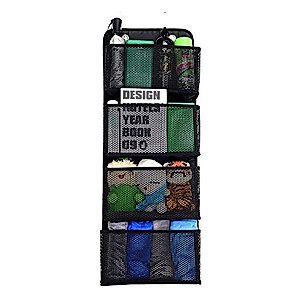 mambabydad 4-Shelf Hanging Closet Organizer,Over The Door Hanging Organizer with Clear Window and Large EVA Pockets,Wall Mount Storage,Hanging Cloth Organizer Storage for Toys Wallets Cosmetic Towels
