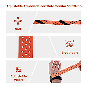 Heart Rate Monitor Replacement Armband: 22mm Soft Strap Adjustable Arm Wristband - Waterproof HRM Armband Strap Compatible with LIVLOV Coospo MOOFIT Polar Wahoo PowrLabs Optical Heart Rate Monitor