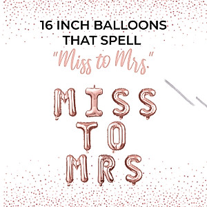 Bachelorette Party Decorations Set, Rose Gold Balloon Garland Kit, Bridal Shower Kit, Bridal Decorations Party, Bridal Shower Decor Kit, Bachelorette Party Pack (Miss to Mrs)