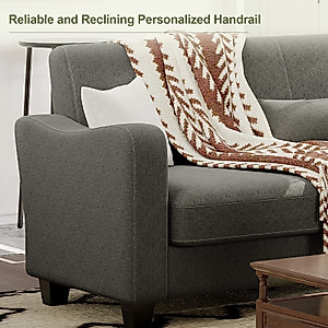 Belffin Fabric L Shaped Sofa Small Sectional Couch with Chaise Solid Corner Sofa Small L Couches 5 Seater Sofa Light Grey