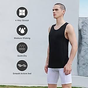 Roxdme 5 Pack Men's Athletic Compression Shirts Sleeveless Tank Top Running Basketball Workout Base Layer