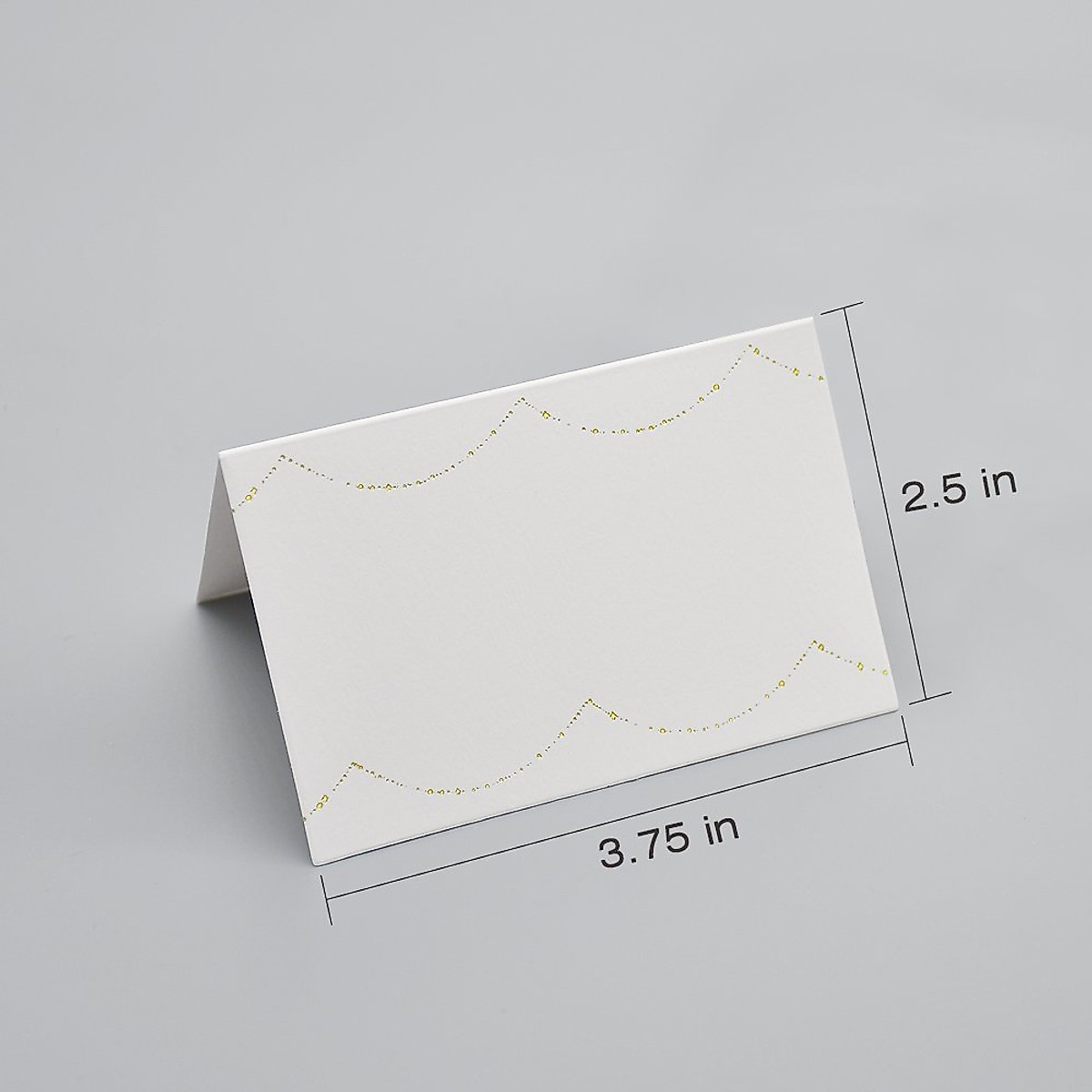 AZAZA 50 Pcs Place Cards with Gold Foil - Table Tent Cards Seating Place Cards for Weddings Banquets Dinner Parties 2.5" x 3.75" (Elegance - Gold)