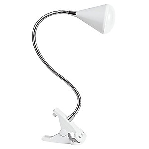OttLite LED Cone Clip Lamp | Task Lamp, Desk Lamp | Sturdy Clip, Flexible Neck | Great for Home, Office, Work Space, Dorm
