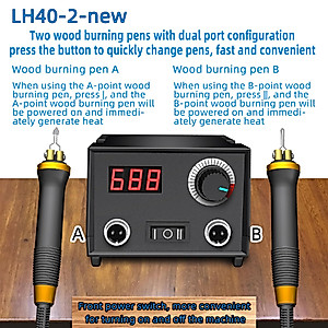 FIRElood Wood Burning Tool, Wood Burner kit Pen 25~750℃, Wood Burning kit with Digital Thermometer Temperature Adjustable Temperature, 2 pyrographic Wood Burning pens, 23 Wood Burning Pen Tips