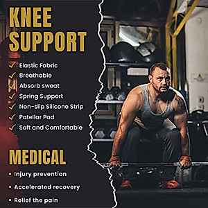 Crethinkaty Knee Brace wth Patella Gel Pads and Side Stabilizers, Professional Compression Knee Sleeves for Meniscus Tear/Arthritis Pain/Ligament Pain/Tendon Injury/Joint Pain/Sport