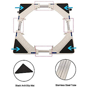 Artilife Multi-Functional Furniture Dolly Roller Base Adjustable Removable Base Refrigerator Stand for Washing Machine Refrigerator and Dryer