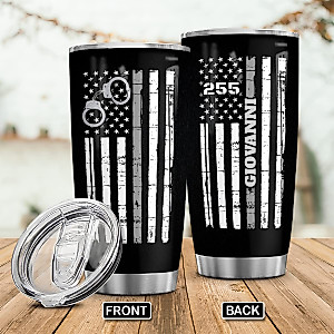 Wassmin Personalized Correctional Officer Gifts For Men Women Correction American Flag Tumbler 20oz 30oz Insulated Coffee Travel Mug Cup Birthday Appreciation