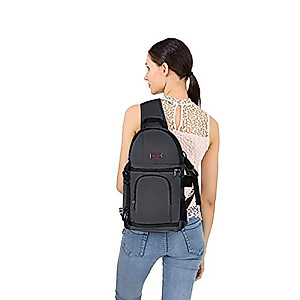 MOSISO Camera Sling Bag, DSLR/SLR/Mirrorless Camera Case Shockproof Photography Camera Backpack with Tripod Holder & Removable Modular Inserts Compatible with Canon/Nikon/Sony/Fuji, Space Gray