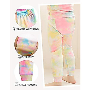 VAENAIT BABY Kids Junior 100% Cotton Sleepwear Pajamas 2pcs Set Tiedye-Rainbowneonpink-249 L
