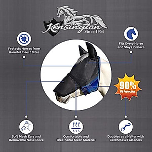 Kensington UViator CatchMask w/Ears & Removable Nose & Forelock Opening, Large, Kentucky Blue
