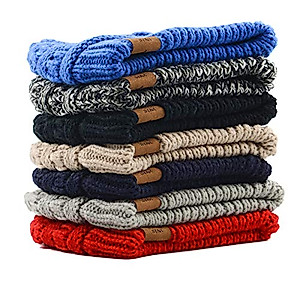 Century Star Baby Beanies for Boys Girls Knit Baby Winter Hats Soft Warm Infant Toddler Beanie Caps Cute Chunky Baby Hat 006Pcs Navy&Beige&Dark Grey&Blue&Light Grey&Black One Size