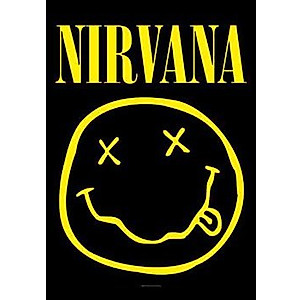 Nirvana - Smiley Poster, Unframed, Black, 30" x 40", Wall Art, Living Room, Home Office