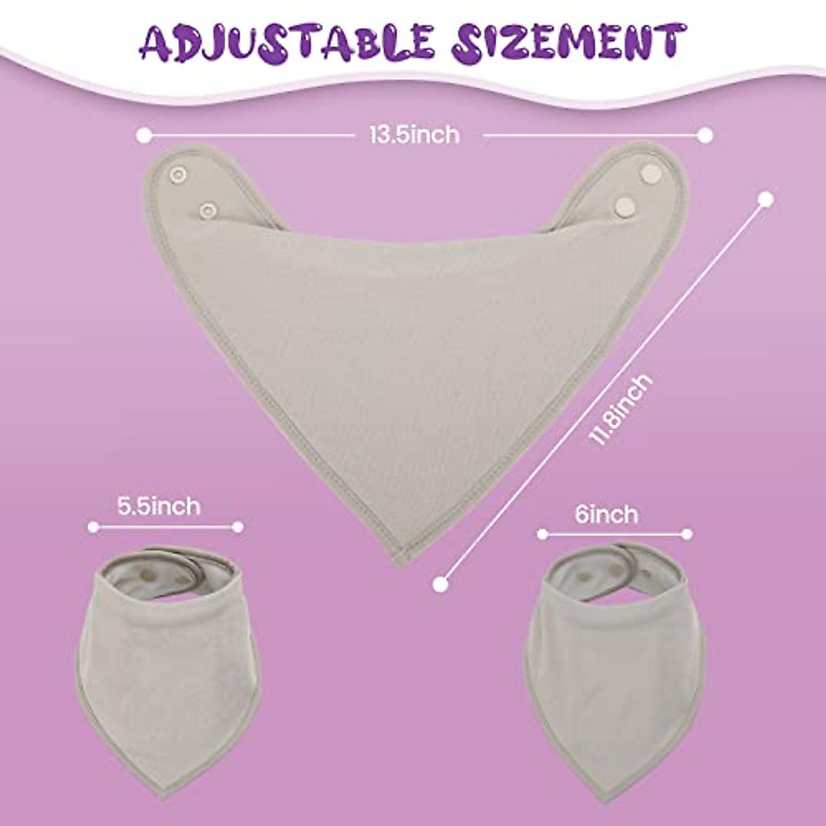 Baby Bandana Drool Bibs -8 Pack Baby Drool Bibs 100% Cotton for Unisex Boys Girls,8 Colors Baby Bibs Set Super Absorbent Organic Cotton Bibs for Teething and Drooling