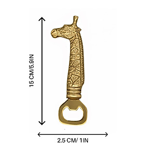 Alchemade Brass Giraffe Bottle Opener - Unique Shaped Metal Opener For Beer Or Any Sealed Bottle In A Modern, Contemporary And Mid-century Style - Perfect For Home, Bars Or Restaurants