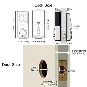 Lockly Secure Plus, Keyless Entry Door Lock, Smart Locks for Front Door, Smart Lock Deadbolt, PIN Genie® Keypad, 3D Biometric Fingerprint Sensor, Auto Lock Smart Door Lock (Satin Nickel)