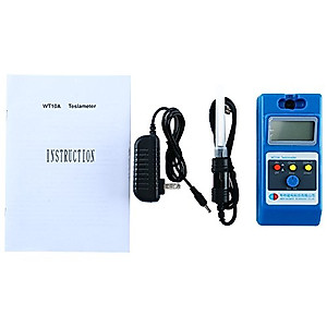 Homend LCD Gaussmeter Tesla Meter WT10A Surface Magnetic Field Tester with Ns Function + Metal Probe