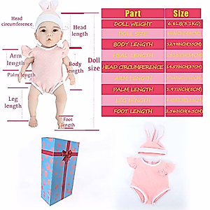 QARUQASE Lifelike Reborn Baby Doll - 19 Inch Skeleton, Silicone Full Body Realistic Newborn Girl, Soft Body, Waterproof