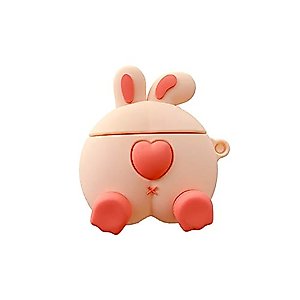Cute Case for Airpods Pro , 3D Silicone Dinosaur Shark Dog Animal Cartoon Protective Charging Cover Skin Keychain Design for Kids Teens Girls Boys (Rabbit Case)