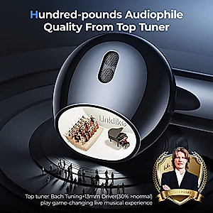 Linklike LinkPods Deep Bass Wireless Earbuds Bluetooth5.3 Earbuds with Noise Cancelling Microphone Call Clear Lightweight Wireless Earphones Hi-Fi Wireless Headphones 40H Playtime for iPhone&Android