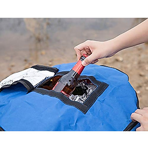 Folding Camping Outdoor Cooler Bag, Blue