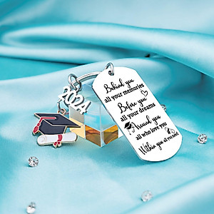 Graduation Gifts for Her Him Class Of 2024 Graduation Keychain for University College Middle High School Graduate Souvenir for Senior Students Nurse Masters Degree School Student Teen Girls Boys