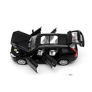LUTPOL Die Casting 1/32 Metal Diecasting Car Model for Volvo-xc90 SUV Alloy Toy Car Sound and Light Pull Back Model Off-Road Vehicle Gifts for Boys Unzip Toy ( Color : Black )
