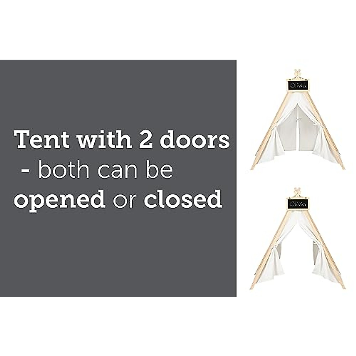 South Shore Sweedi Organic Cotton and Pine Play Tent with Chalkboard