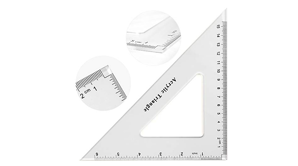 Coopay Large Triangle Ruler Set Square for Precise Drafting 30/60 & 45/90