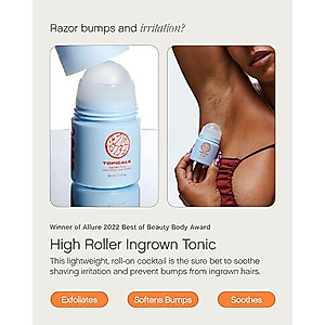 Topicals High Roller Ingrown Hair Serum | Roll-on Tonic to Soothe and Calm Irritated Skin on Face, Armpits and Bikini Areas | Contains Salicylic and Glycolic Acid | Vegan and Cruelty-Free (1.7 Fl Oz)