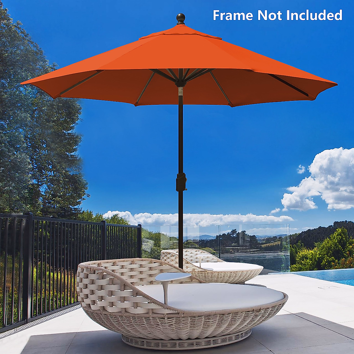 EliteShade USA 9FT Patio Umbrella Replacement Covers 8 Ribs Market Umbrella Canopy Cover (CANOPY ONLY) (Rust)