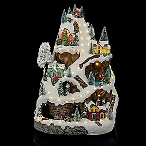Alpine Corporation 18"H Indoor Animated Winter Wonderland Set with LED Lights and Music