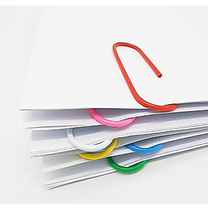 Vinaco Paper Clips Colorful, 400PCS Medium and Jumbo（1.3 inch & 2 inch）Paper Clips, Durable and Rustproof, Coated Large Paper Clips Great for Office School Document Organizing (Multicolored)