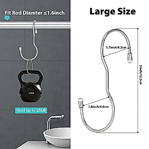 Myfolrena Purse Hangers Bag Hooks Closet- 12 Pack Handbag Hanger Organizer Metal S Hooks, Large Size Closet Rod Hooks for Hanging Handbags,Clothes, Curtain, Plant, Pans and Pots