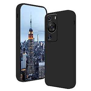 Jancyu Compatible with Huawei P60 Pro Case Soft, Silicone Phone Case for Huawei P60 Pro, 360°Full Protective, Shockproof and Fingerprint Resistant Accessorie (Black)