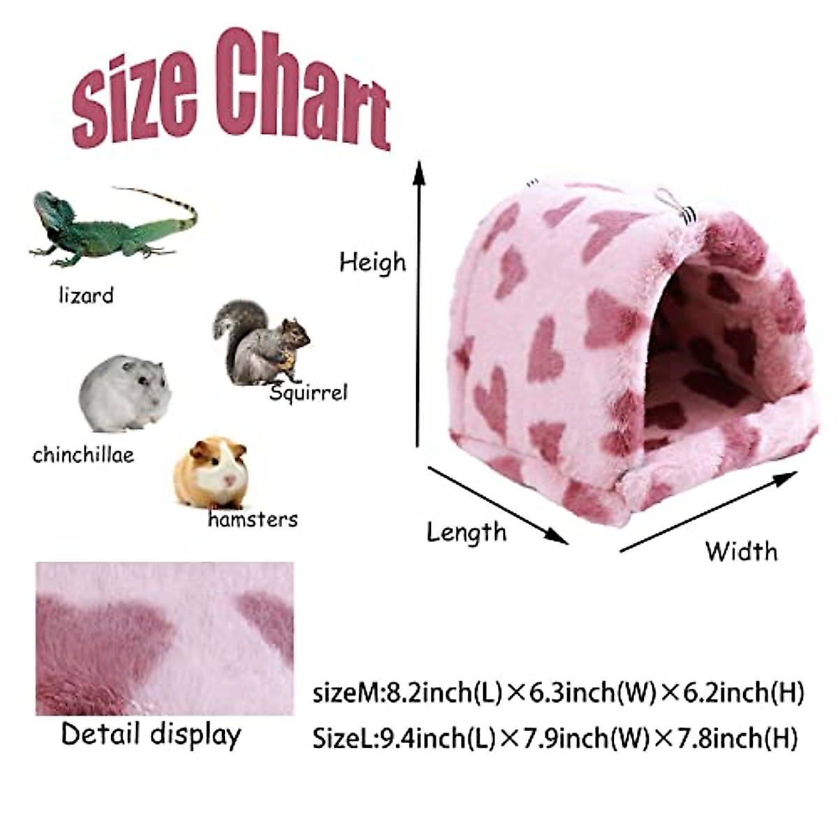 neolun Rat Bed Ferret Rodent Hammock Bed Hideout Cage Accessories Toy Bed for Guinea Pig Chinchilla Hedgehog Sugar Glider (Pink)