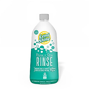 Lemi Shine - Shine + Dry Natural Dishwasher Rinse Aid, Hard Water Stain Remover (1 Pack - 25 oz)
