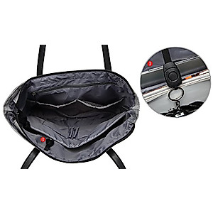 Scarleton Water Resistant Tote Bag for Women, Multi Pocket Diaper Bag, Multipurpose Casual Bag and Laptop Bag, H20550301, Grey/Black