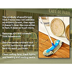 Euro Café Broom - European-Style Sweeper for Hardwood Floors, Linoleum and Vinyl, Ideal for Home, Kitchen, and Office