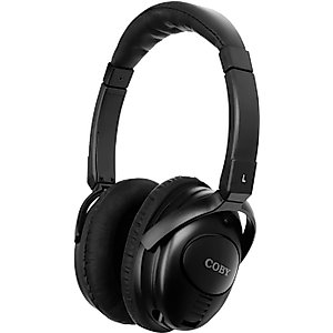 Coby CV195 Digital Active Noise-Canceling Stereo Headphones, Black (Discontinued by Manufacturer)