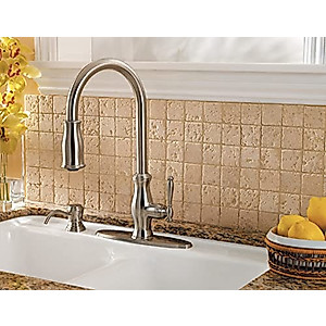 Pfister GT529-TMY Hanover 1-Handle Pull-Down Kitchen Faucet with Soap Dispenser, Tuscan Bronze
