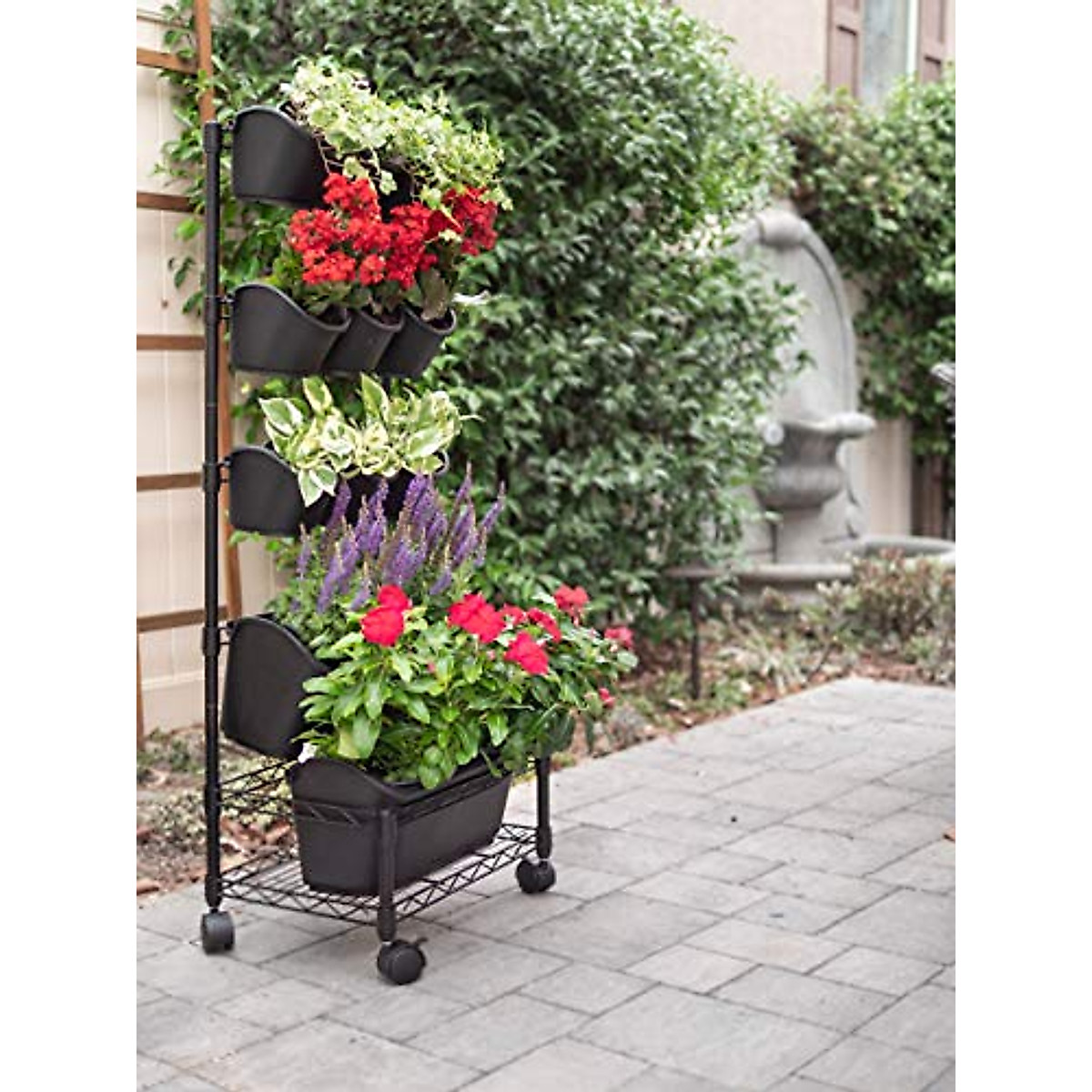 Watex Mobile Green Wall (Single Frame, Black), BPA Free Planters