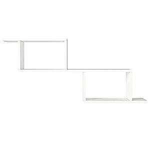 The Urban Port 40-Inch Decorative Wooden Wall Mounted Cubby Shelf, White